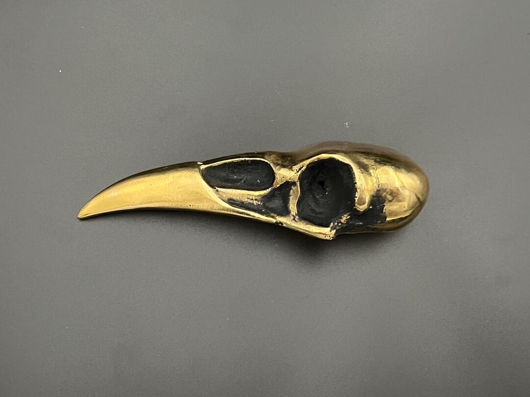 Brass Decomposed Raven Skull Sculpture - Etsy