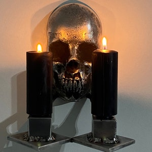 Large Skull Wall Sconce for 2 Candles - Etsy