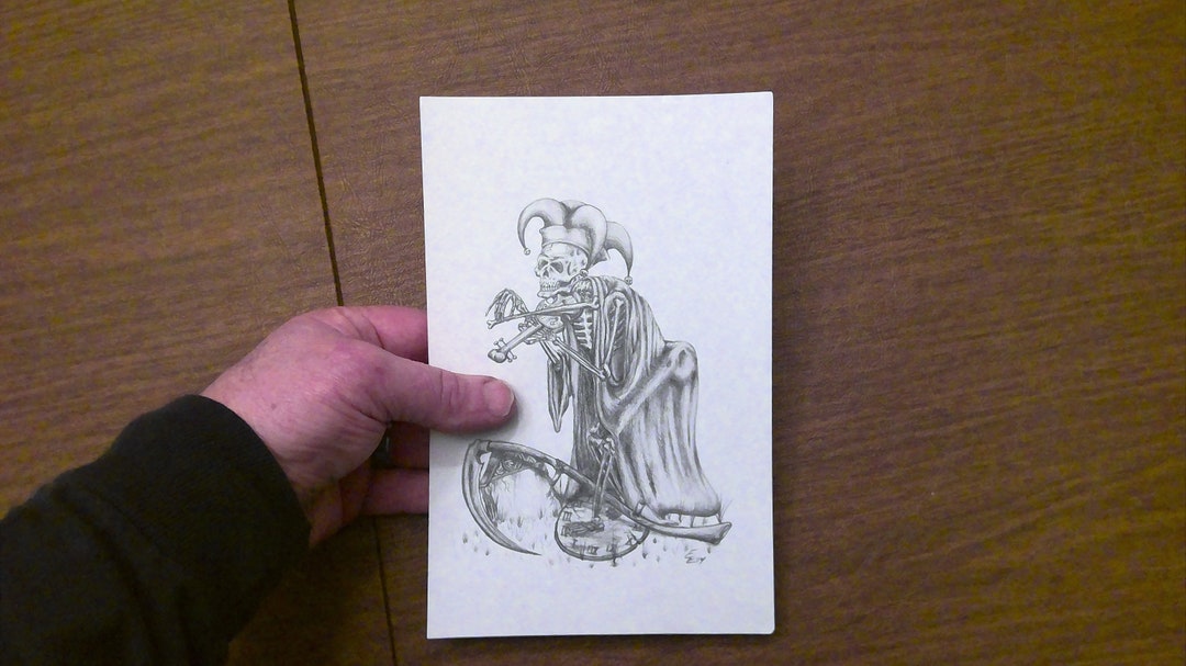 Skeleton Jester Drawing - Etsy