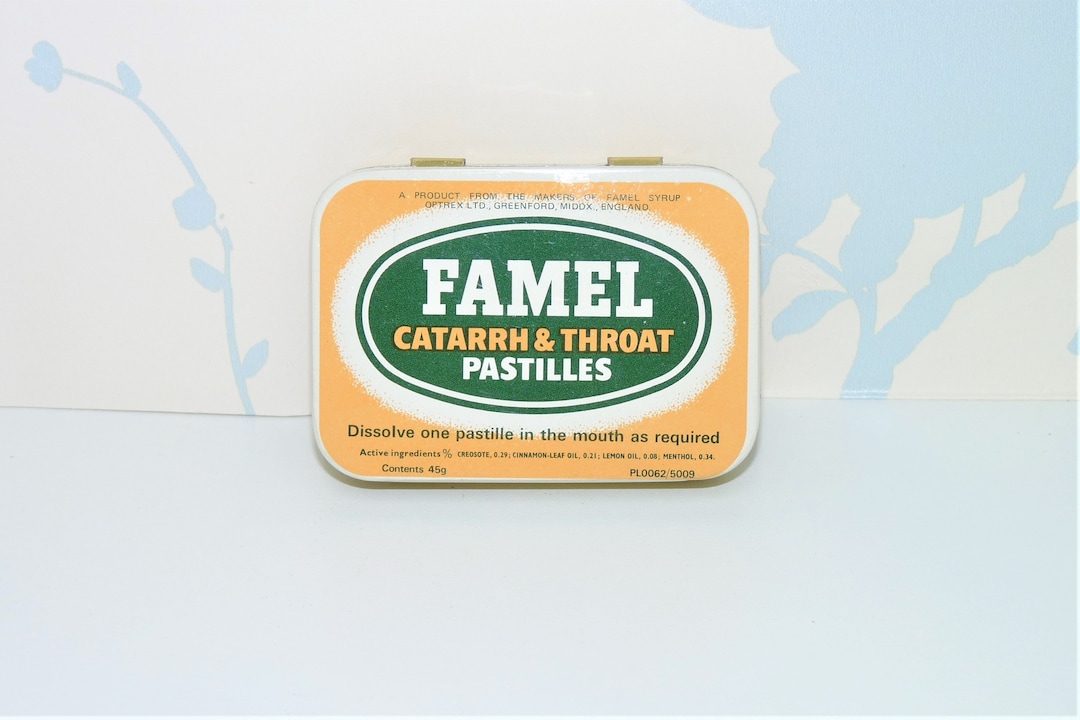 Famel Pastilles Tin Catarrh and Throat Pastilles Lozenges - Etsy UK