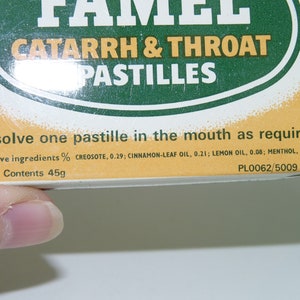 Famel Pastilles Tin Catarrh and Throat Pastilles Lozenges - Etsy UK