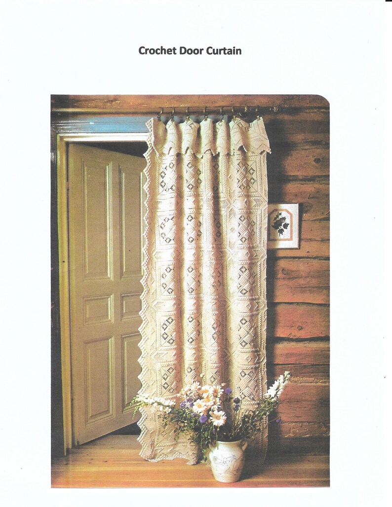 Vintage 1970s Crochet Pattern for Crochet Door Curtain PDF Download - Etsy