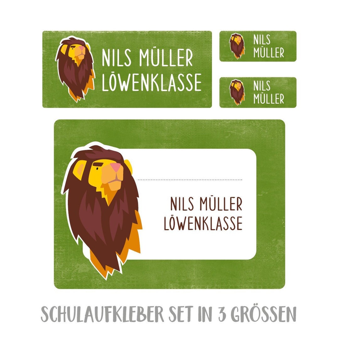 Lion I Pencil Stickers Name Stickers Notebook Stickers School Sticker ...