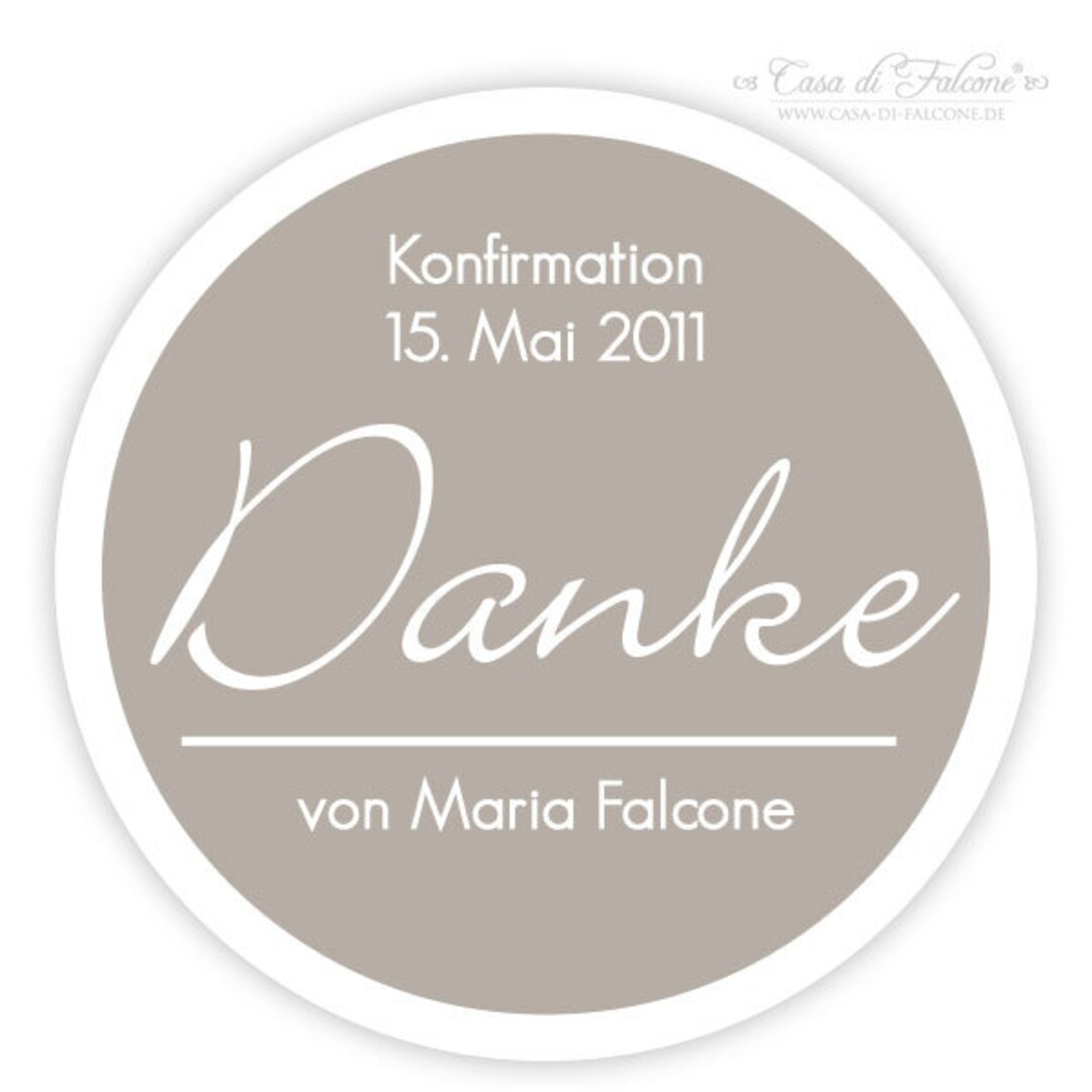 Simple personalisierte Danke Aufkleber zur Kommunion I Taufe I Firmung ...