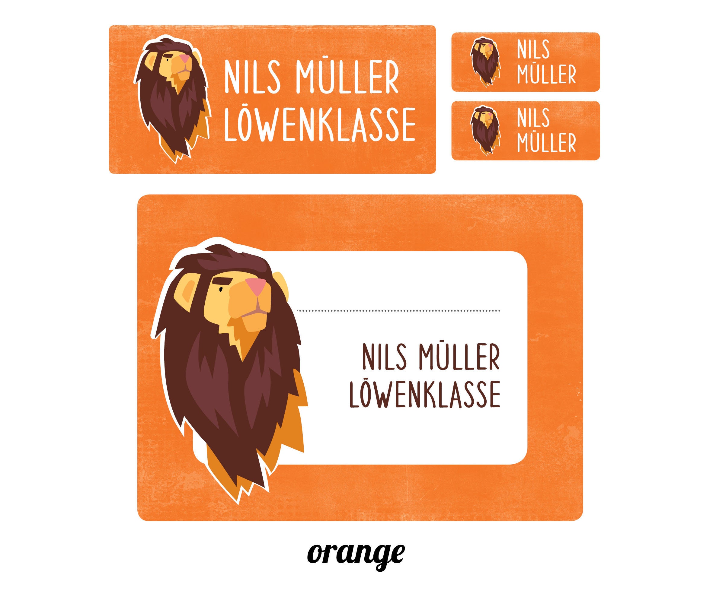 Name Stickers Set for School Lion Personalized | Etsy