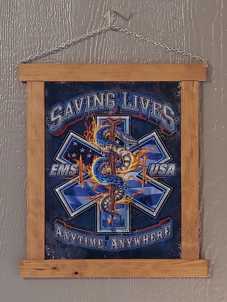 EMS Saving Lives Anytime Anywhere Hand Crafted Wood Framed Tin Sign - Etsy