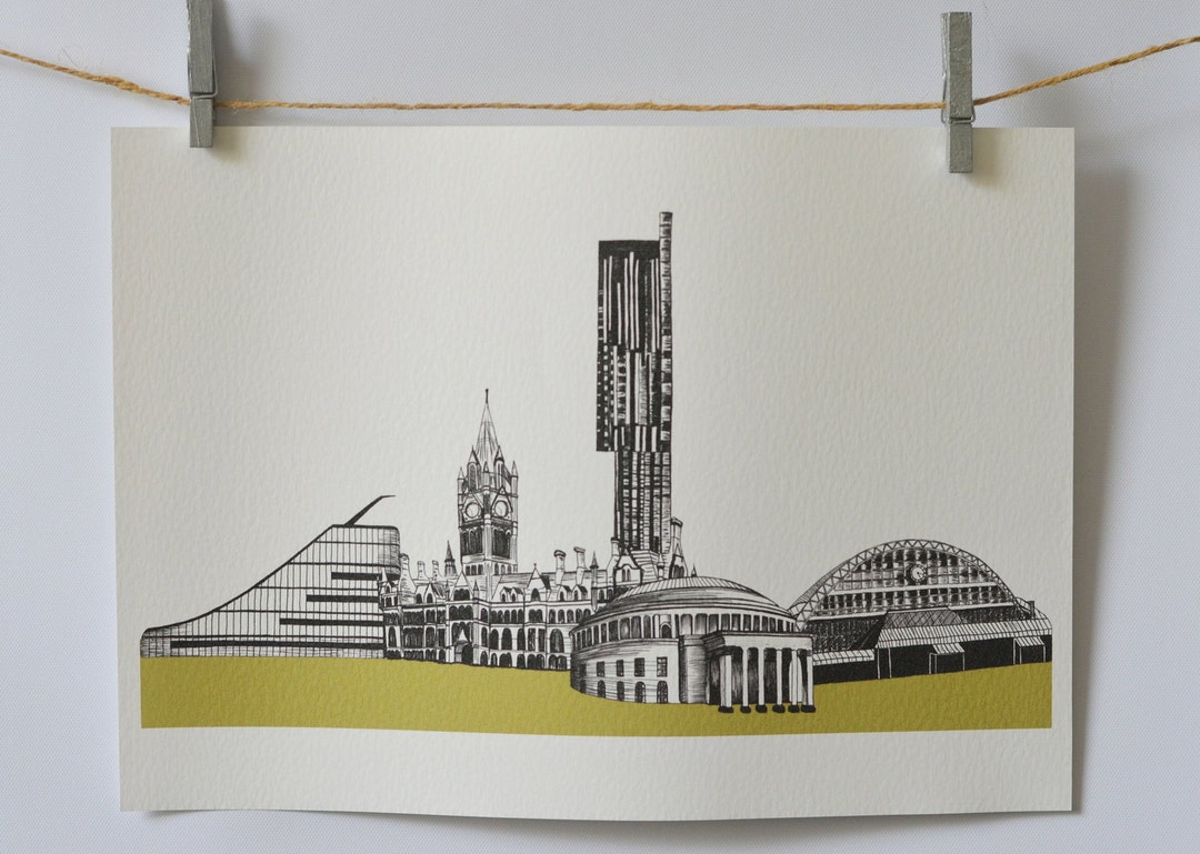 Manchester Skyline A3 Print - Etsy