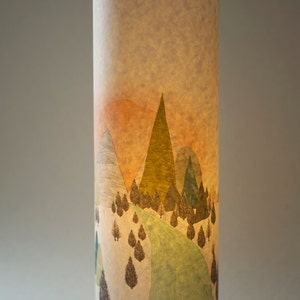 Tall Illustrated Paper Lamp 'A New Day' - Etsy
