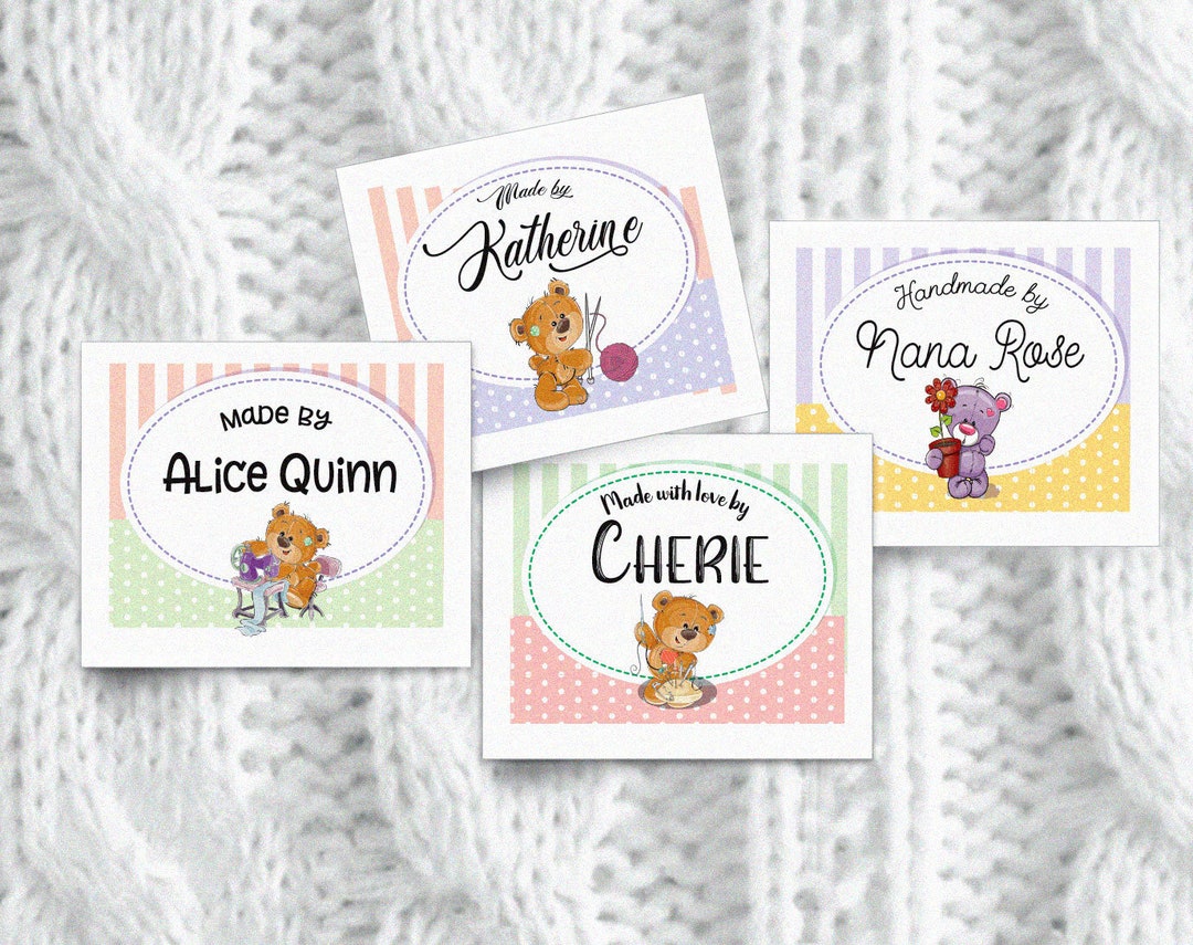 Fabric Labels or Tags, Bears That Sew in Sew-on, Iron-on, 1.75w X 1.5h ...
