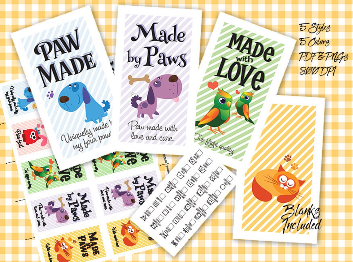 Laundry Care Tags Printables 300 DPI 3-1/2 x 2 | Etsy