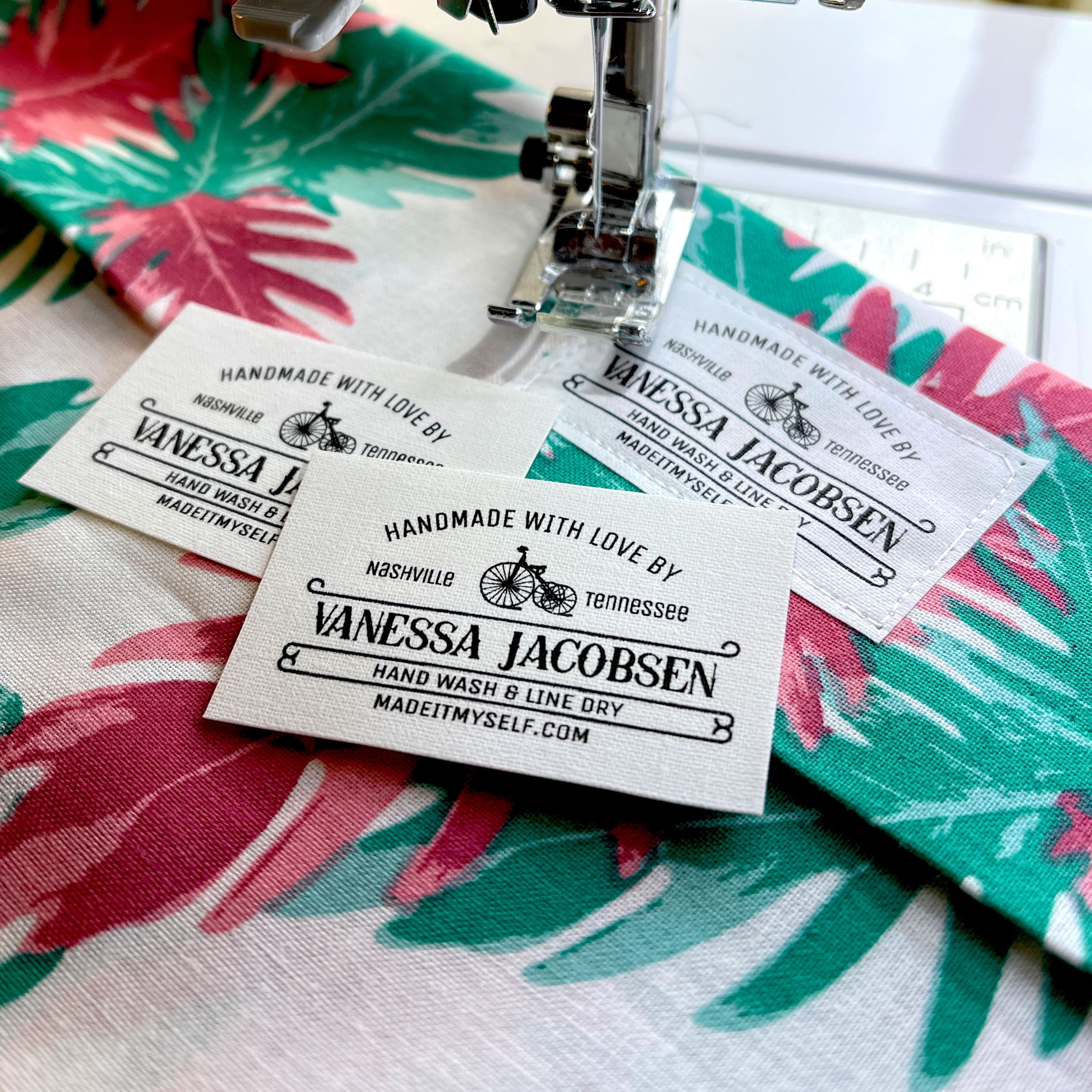 Flat Custom Fabric Labels in a Simple Vintage Style. | Etsy