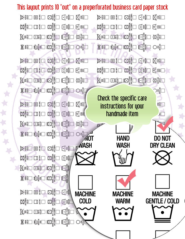 Mod Color Blocks Laundry Care Tags 300 DPI 2 x 3-1/2 | Etsy