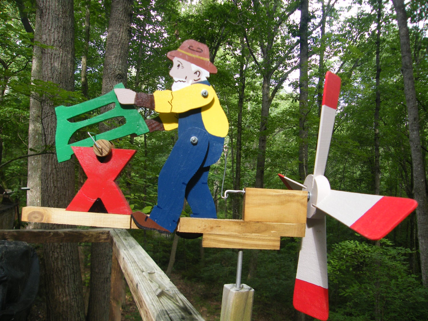 Man Sawing Wood Whirligig Cedar, PT Pine; Painted, Ready to Mount ...