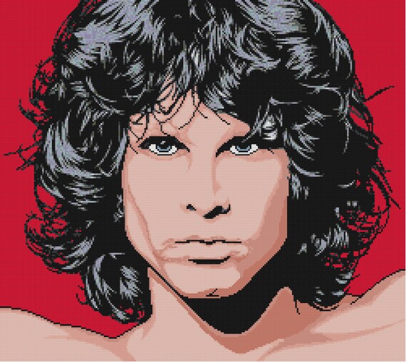 The Doors Jim Morrison Music 70's Needlepoint PDF Counted Cross Stitch ...