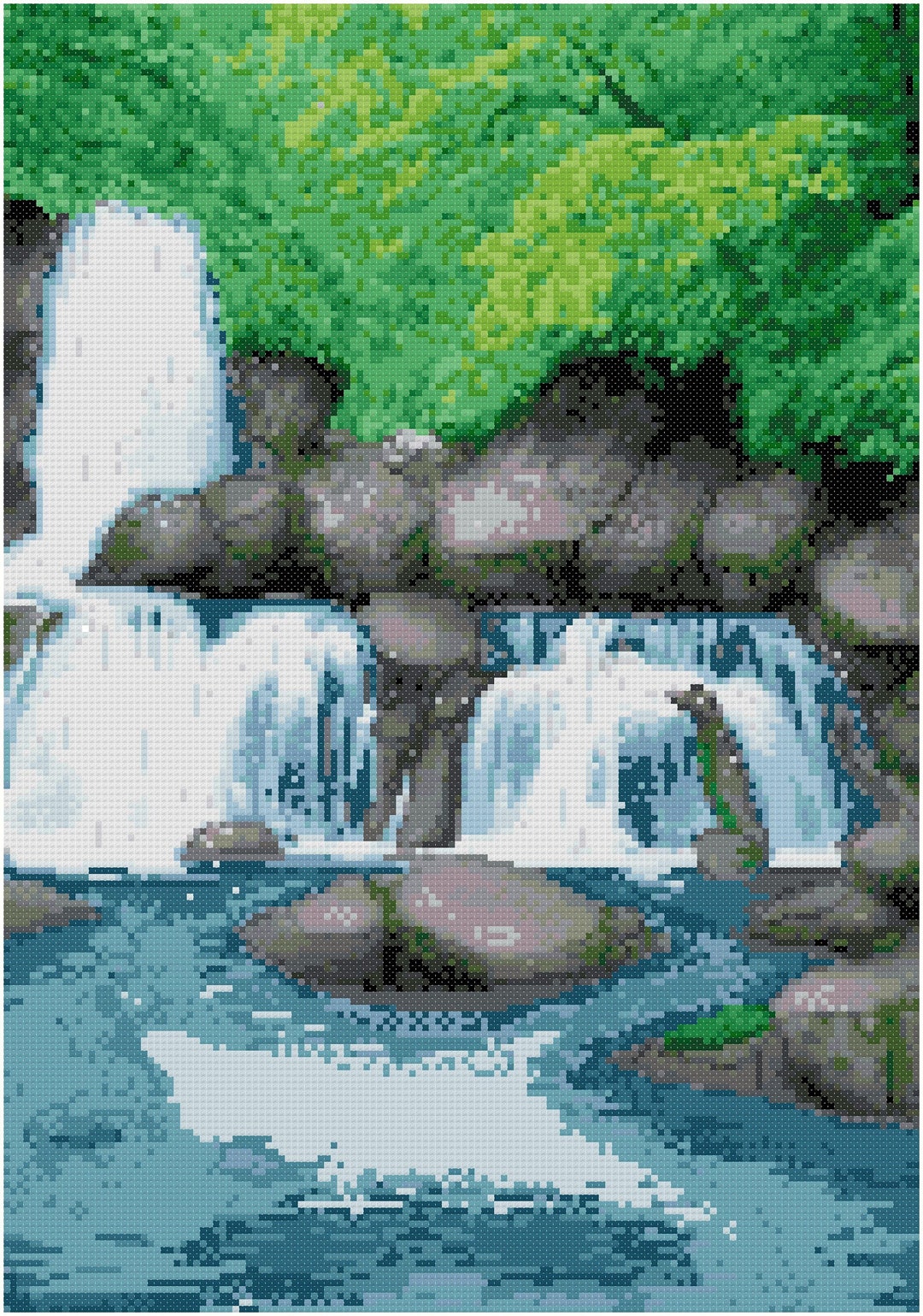 Waterfall Cross Stitch Pattern - Etsy