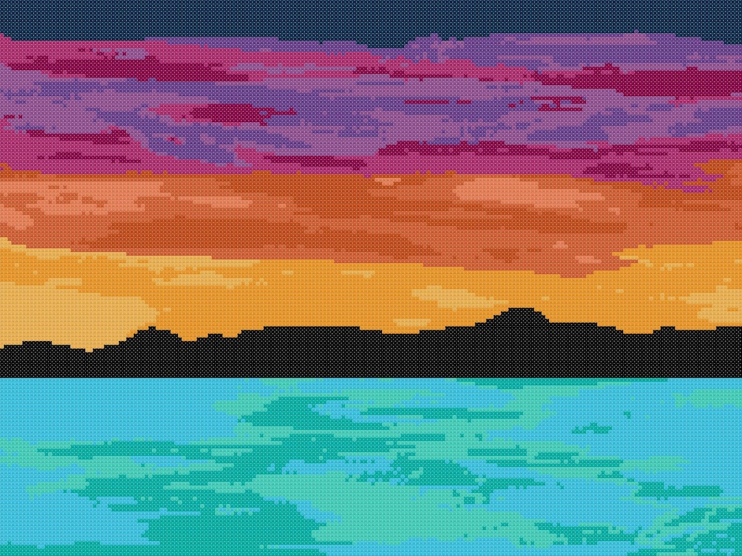 Beautiful Sunset Cross Stitch Pattern - Etsy