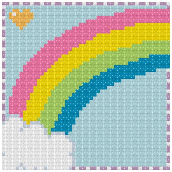 Rainbow Cross Stitch Pattern | Etsy