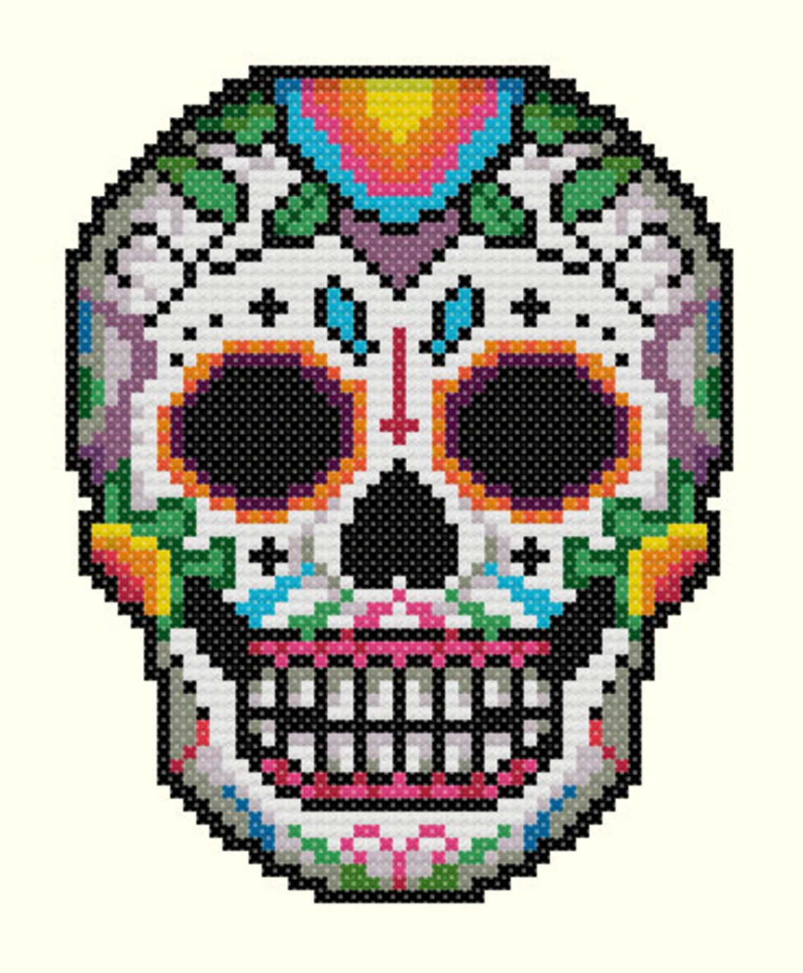 Sugar Skull Cross Stitch Pattern - Etsy