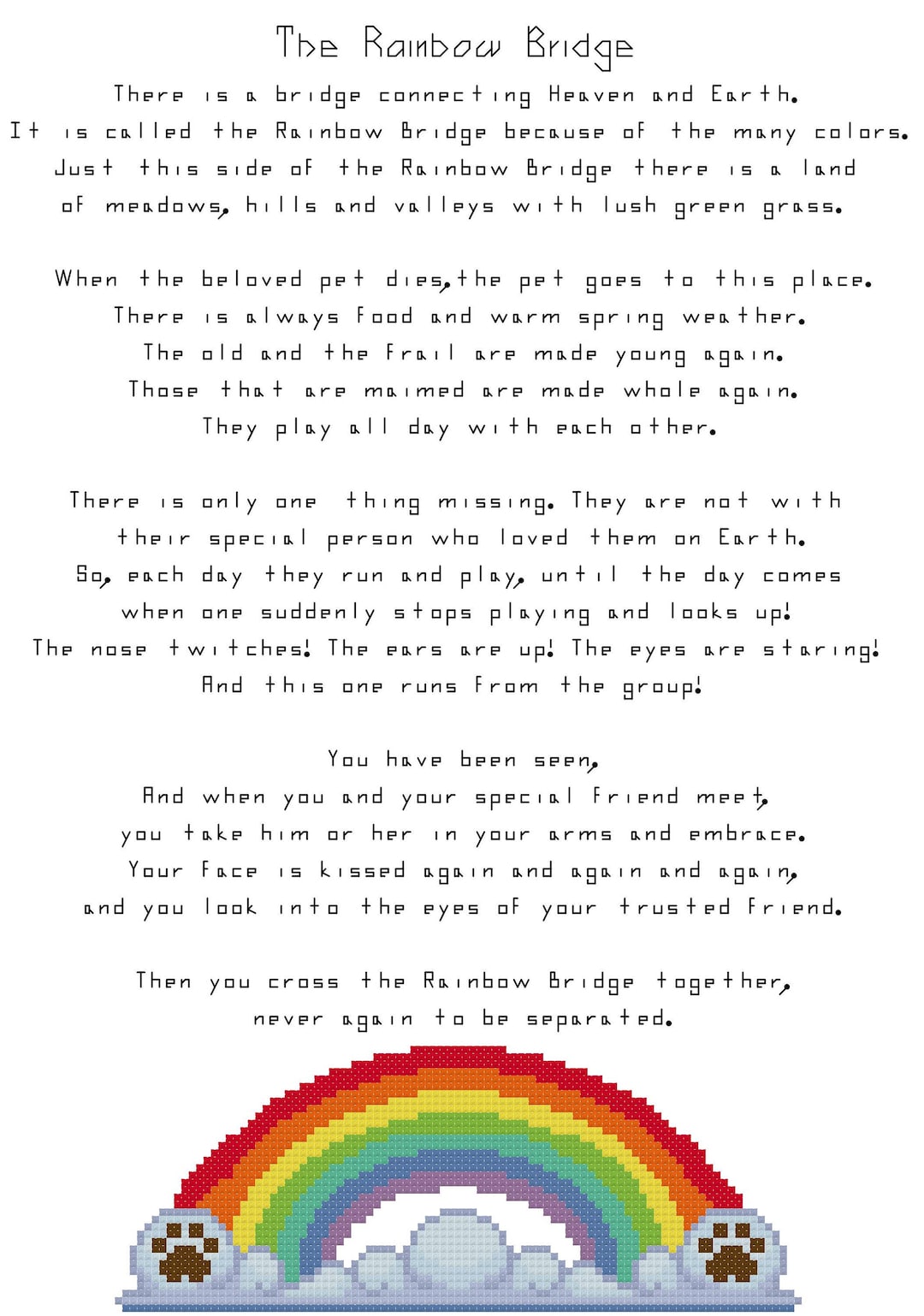 Rainbow Bridge Cross Stitch Pattern - Etsy UK