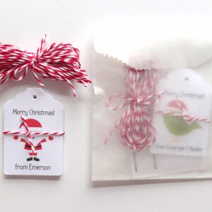 Christmas Holiday Gift Tags With Ribbon, (2x1.5inch) Personalized Party ...