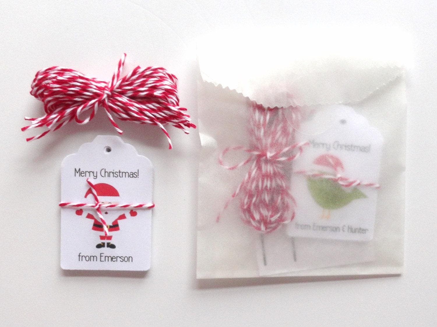 Christmas Holiday Gift Tags With Ribbon 2x1.5inch | Etsy