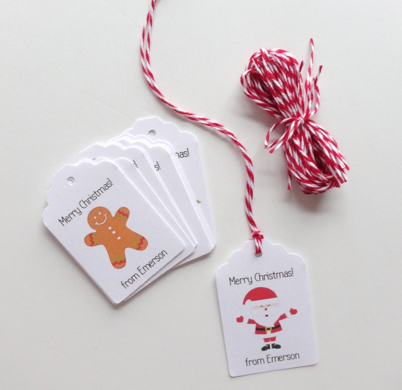 Christmas Holiday Gift Tags With Ribbon 2x1.5inch - Etsy