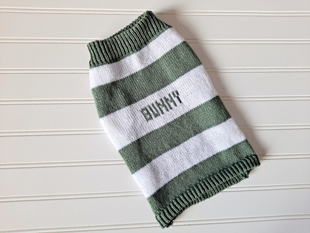 Stripe Personalized Dog Sweater in Your Choice of Color, Pet Shirt, Dog ...