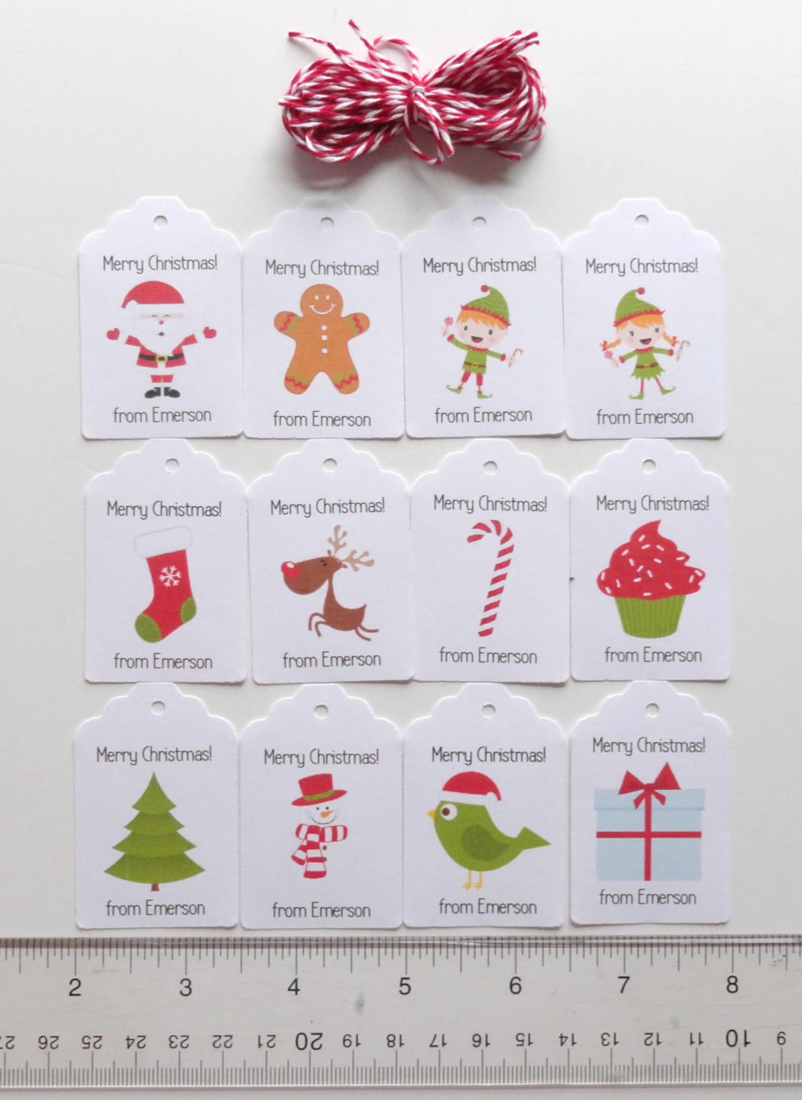 Christmas Holiday Gift Tags With Ribbon 2x1.5inch | Etsy