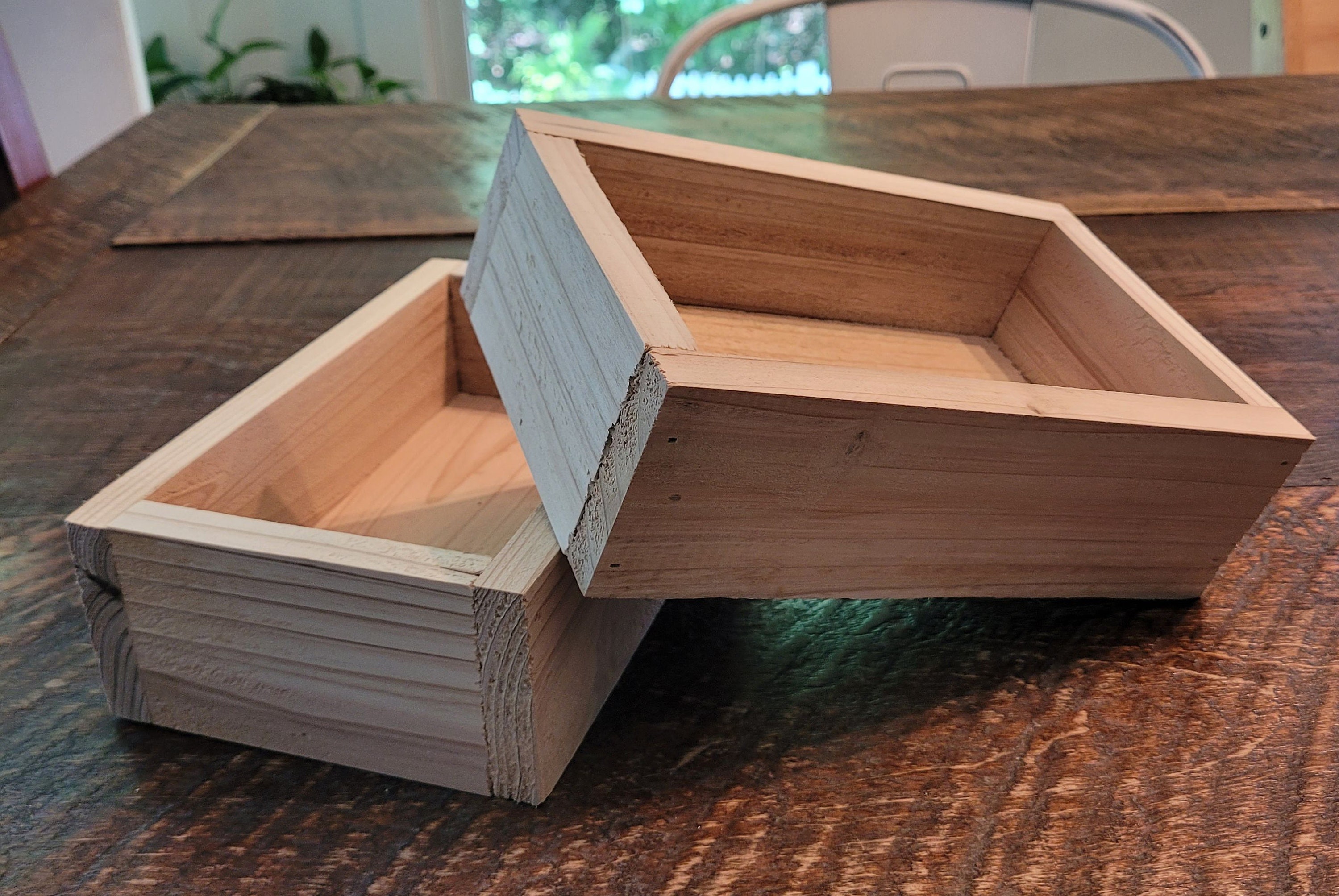 Unfinished Cedar Wood Box Rough Cut Box Boxes Home Decor Wood Boxes Box ...