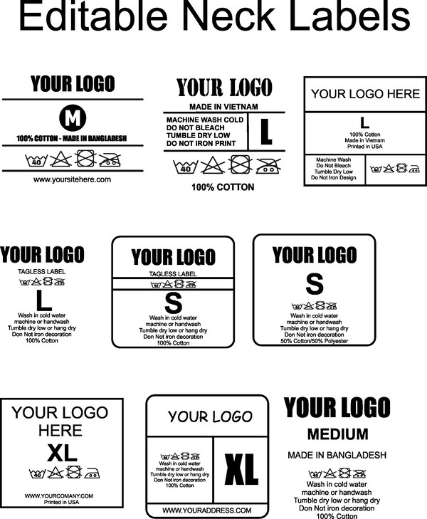 9 Neck Label Templates, No Canva Needed Digital Download Post Create ...