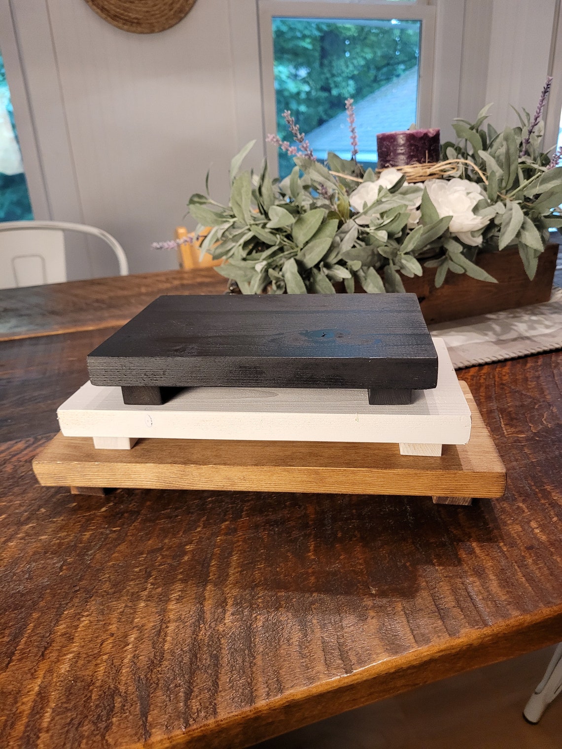 Unfinished Stained or Painted Wood Rectangular Riser Table Display Wood ...