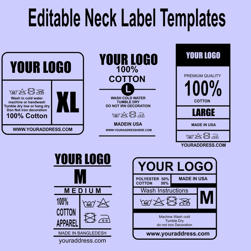 Neck Label Template - Etsy