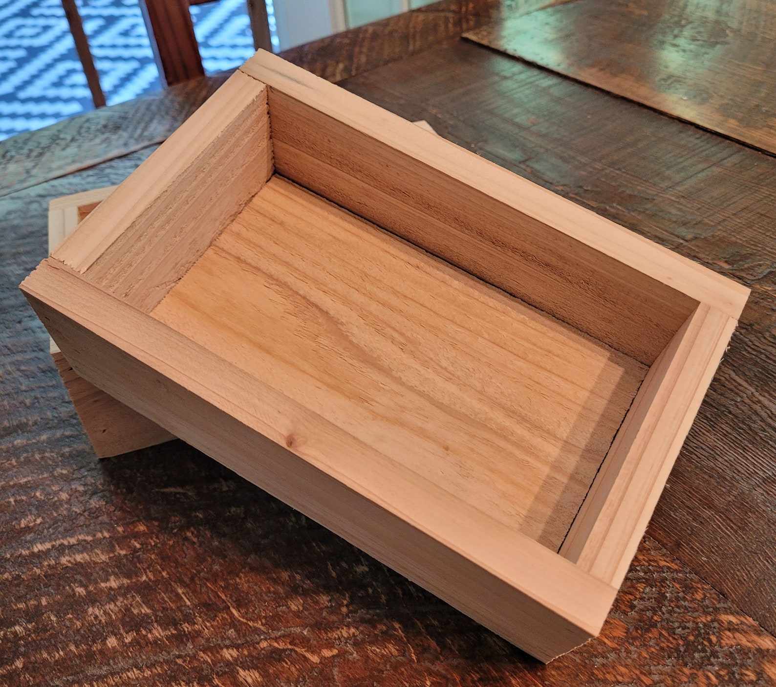 Unfinished Cedar Wood Box Rough Cut Box Boxes Home Decor Wood Boxes Box ...