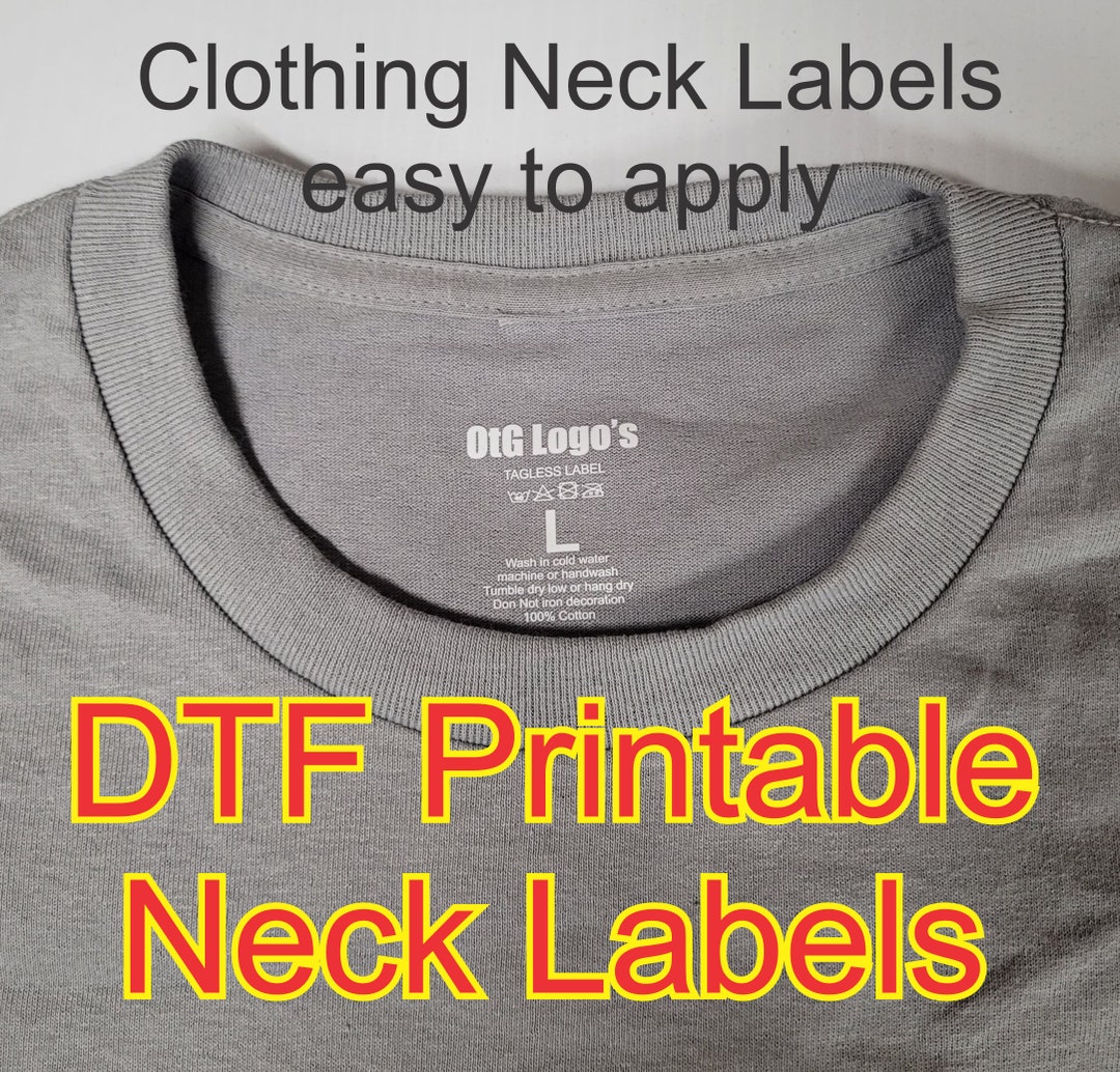 DTF Tagless Clothing Labels, Tagless Labels, Iron on Printed Labels ...