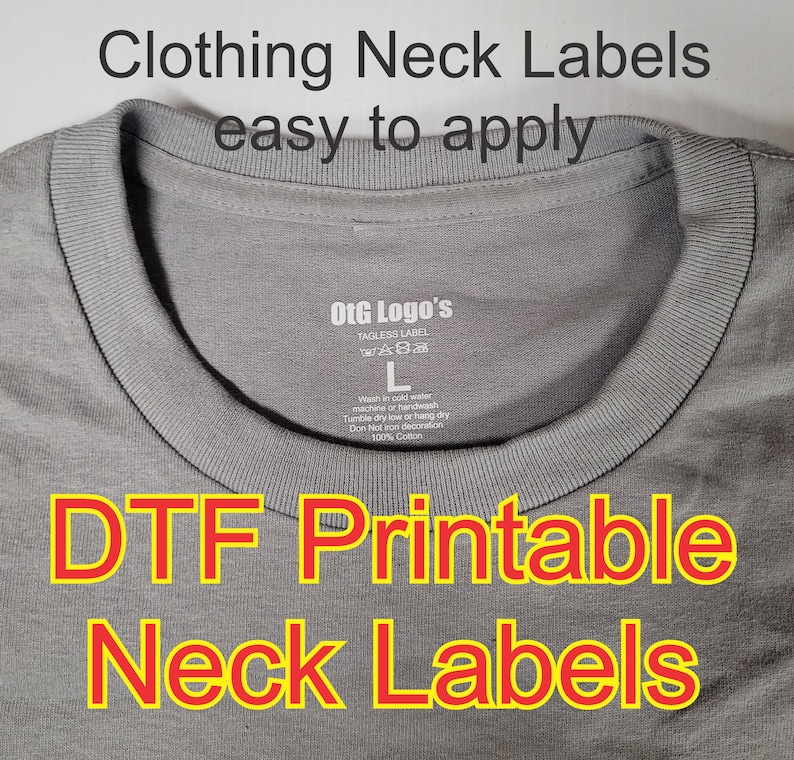 DTF Tagless Clothing Labels, Tagless Labels, Iron on Printed Labels ...