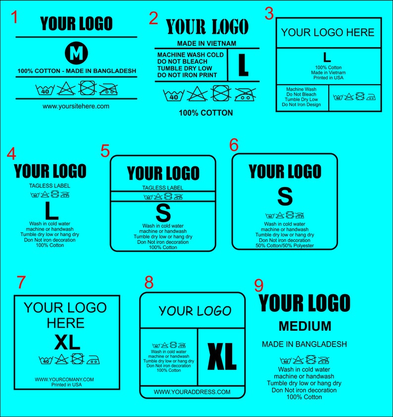 DTF Tagless Clothing Labels, Tagless Labels, Iron on Printed Labels ...