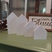 Mini White Painted House Shaped Wood Blocks / Sanded and Painted Wood ...