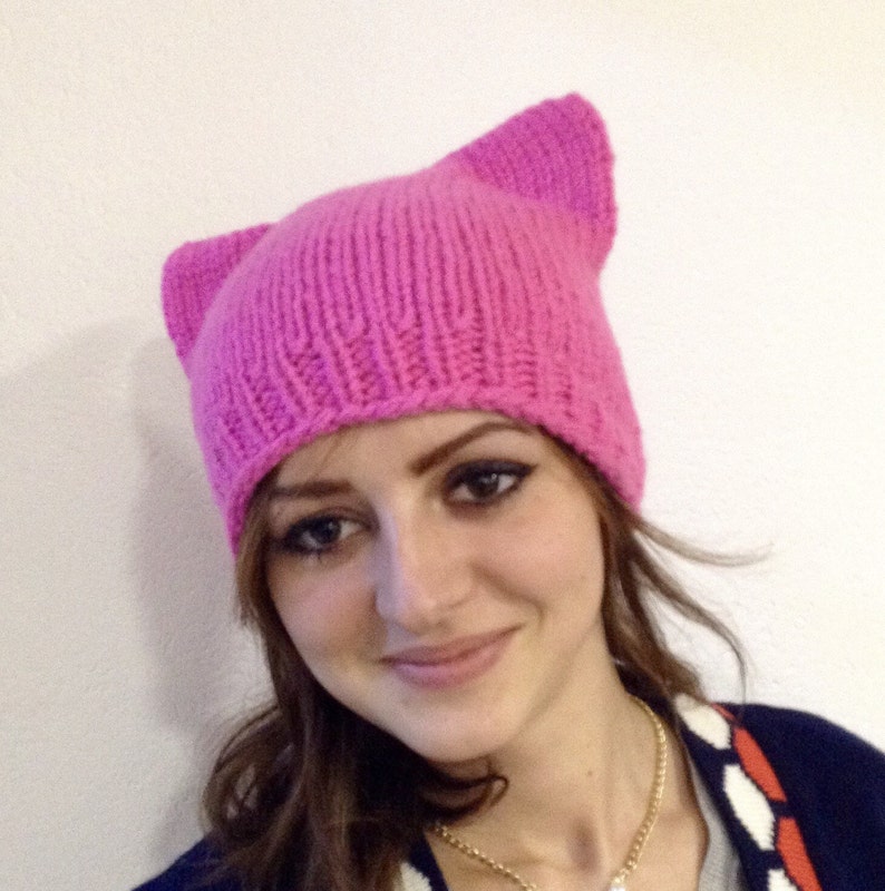 Pussyhat Pink Pussyhat Pussycat Hat Knit Pussyhat Etsy