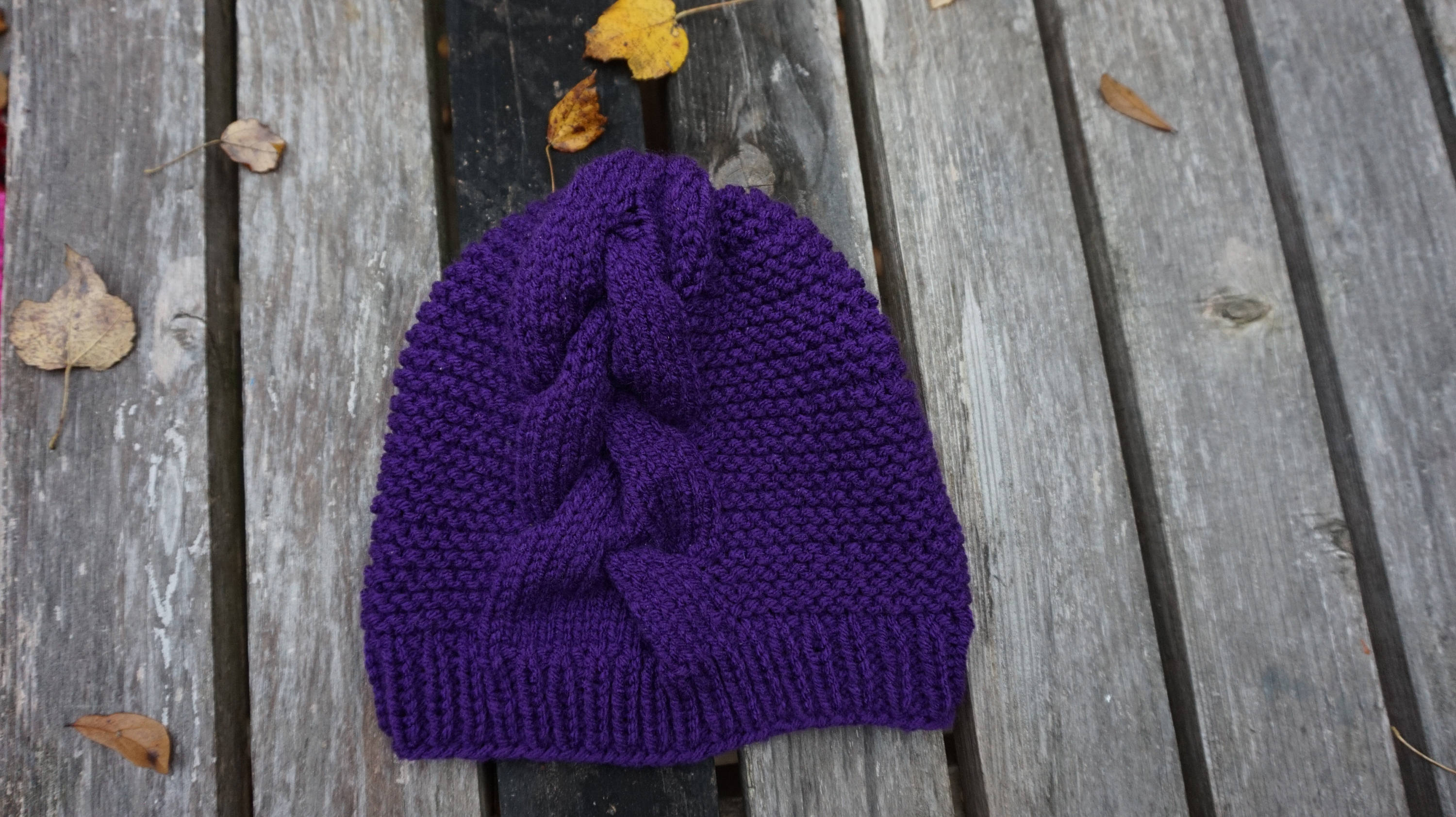 Knit Hat, Big Braid Beanie, Purple Beanie, Winter Hat - Etsy