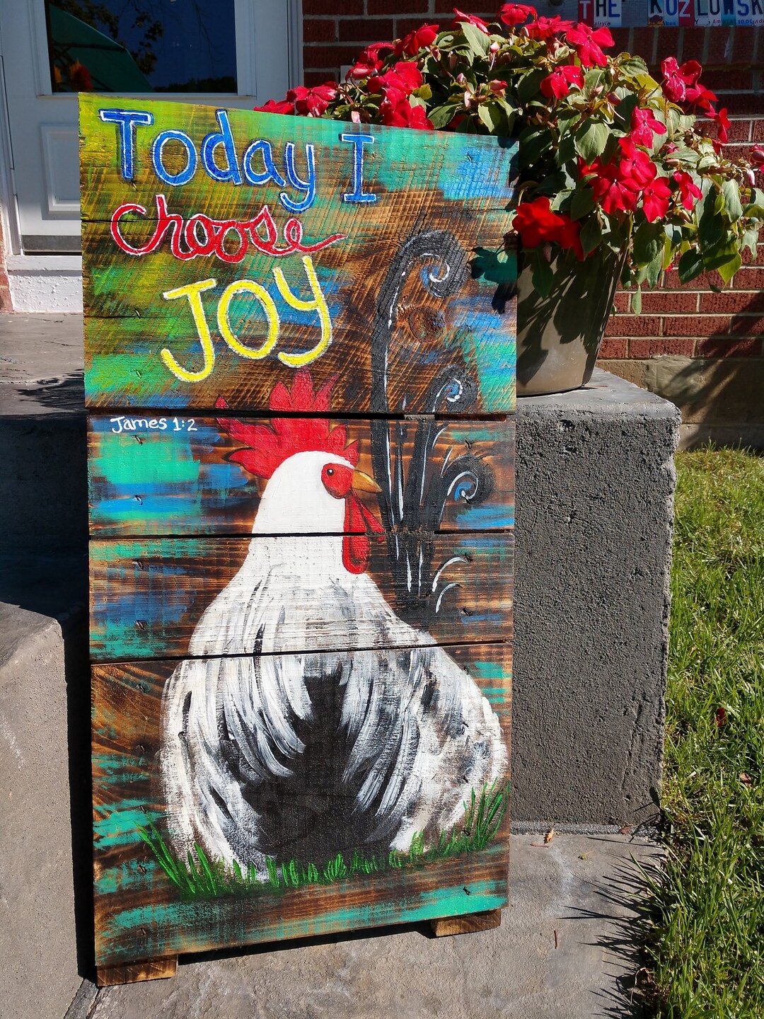 Today I Choose Joy Pallet Art Sign Farmhouse Style Home Decor Bible ...