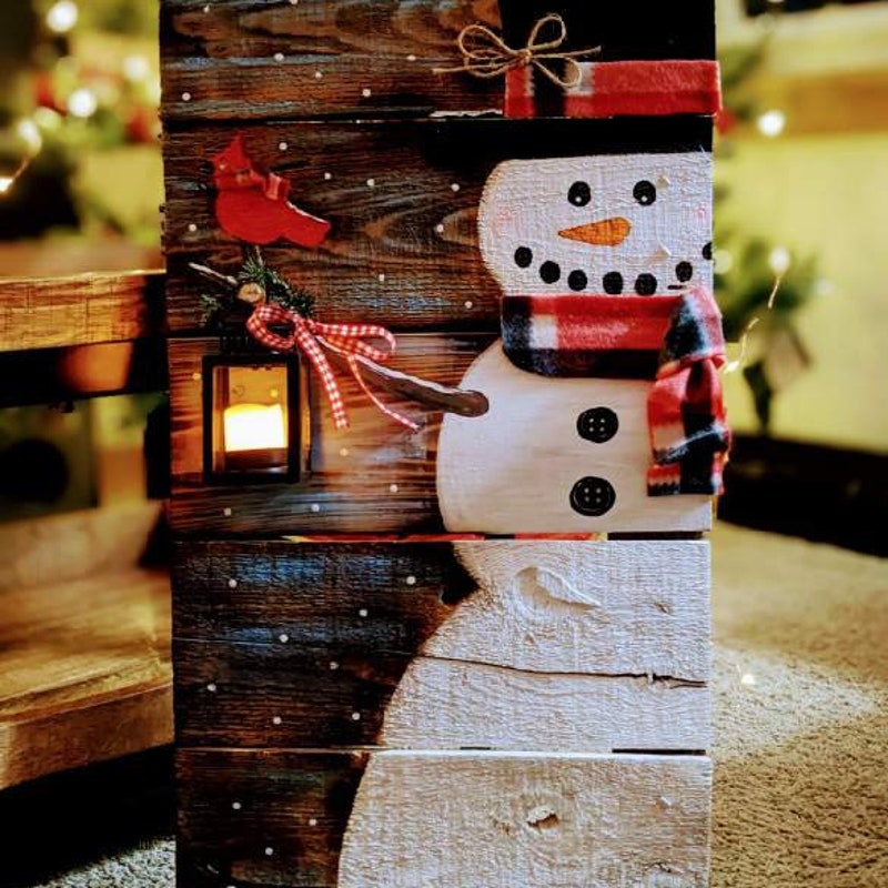 Pallet Snowman - Etsy