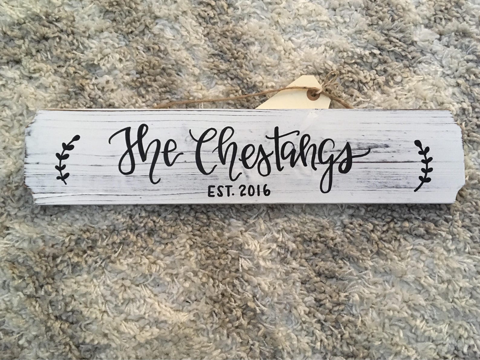 Whitewashed Sign//18x4//jute | Etsy