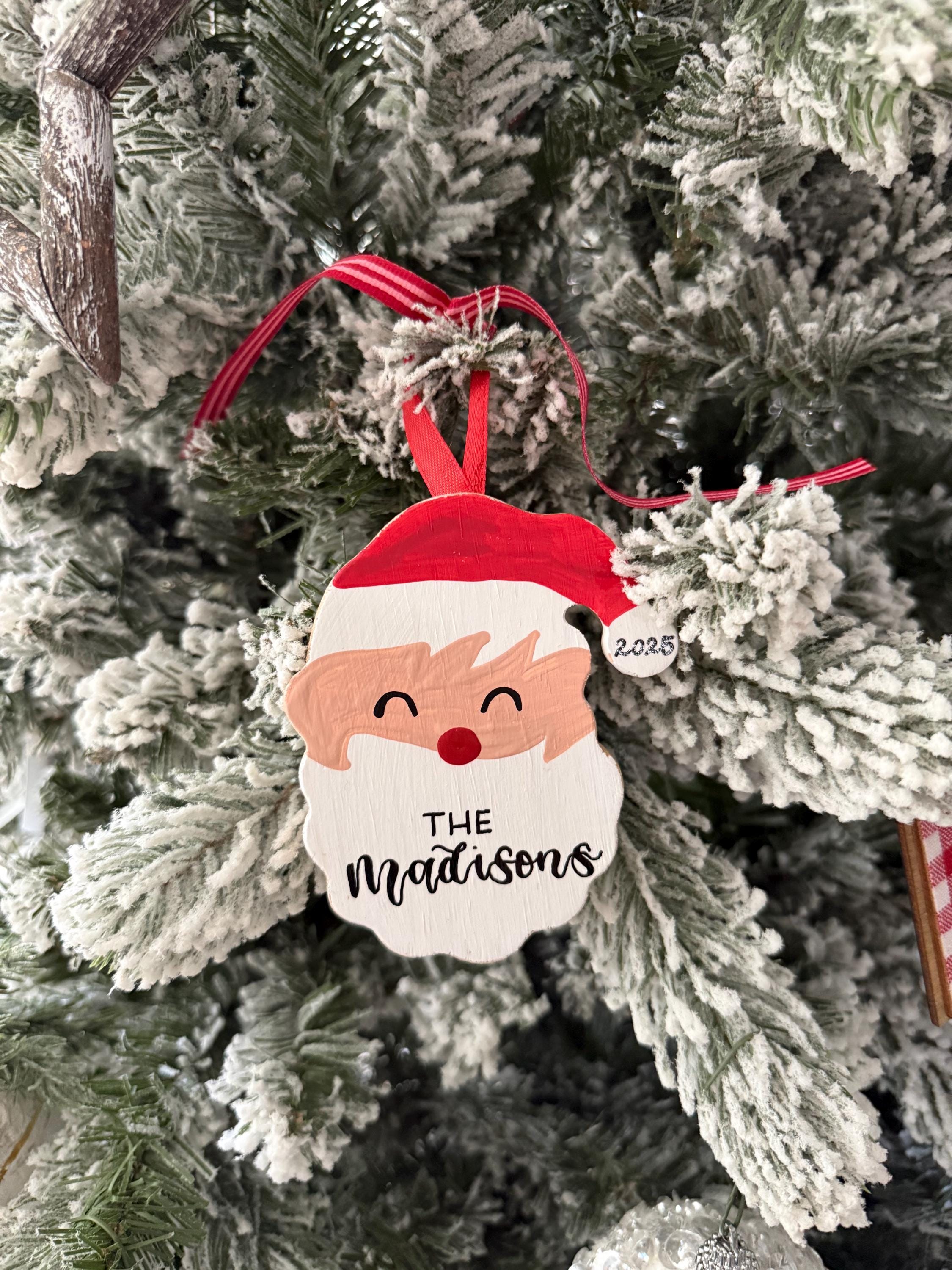 Wooden Santa Ornament//personalized//christmas Ornament//gift Topper ...