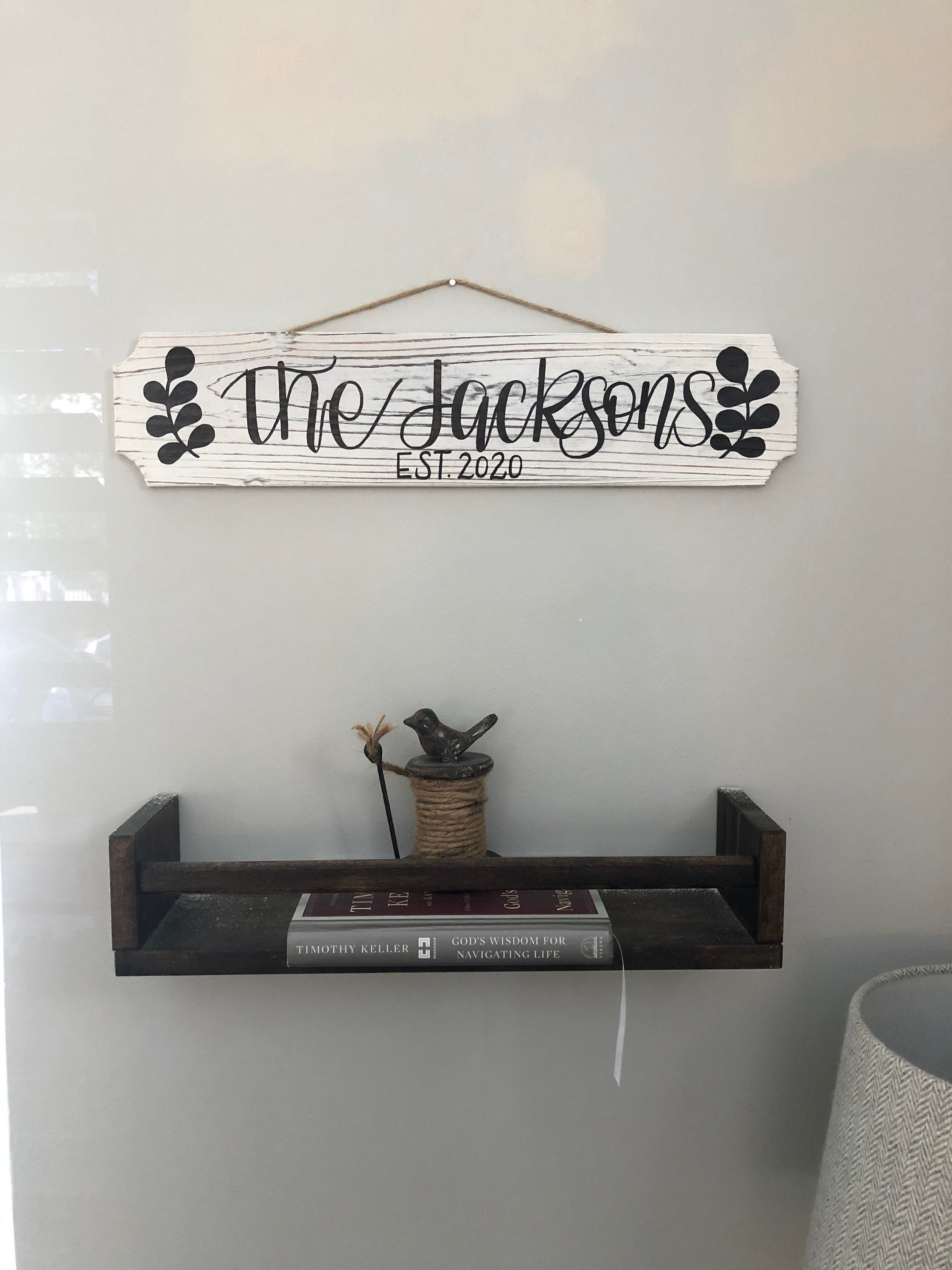 Whitewashed Sign//18x4//jute | Etsy