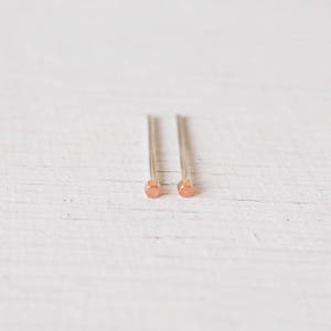 1mm 2mm Minimalist Tiny COPPER Dot Hexagon Sterling Silver Stud ...