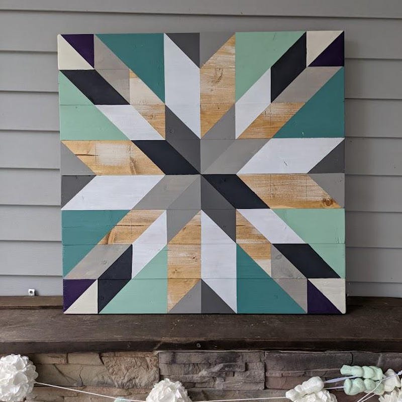 Blue Barn Quilt - Etsy