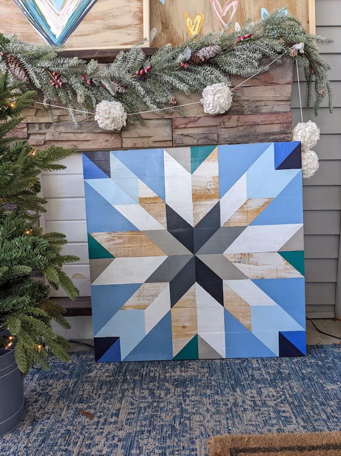 Blue Barn Quilt Pattern, Barn Quilt Pattern, Barn Quilt Instructions ...