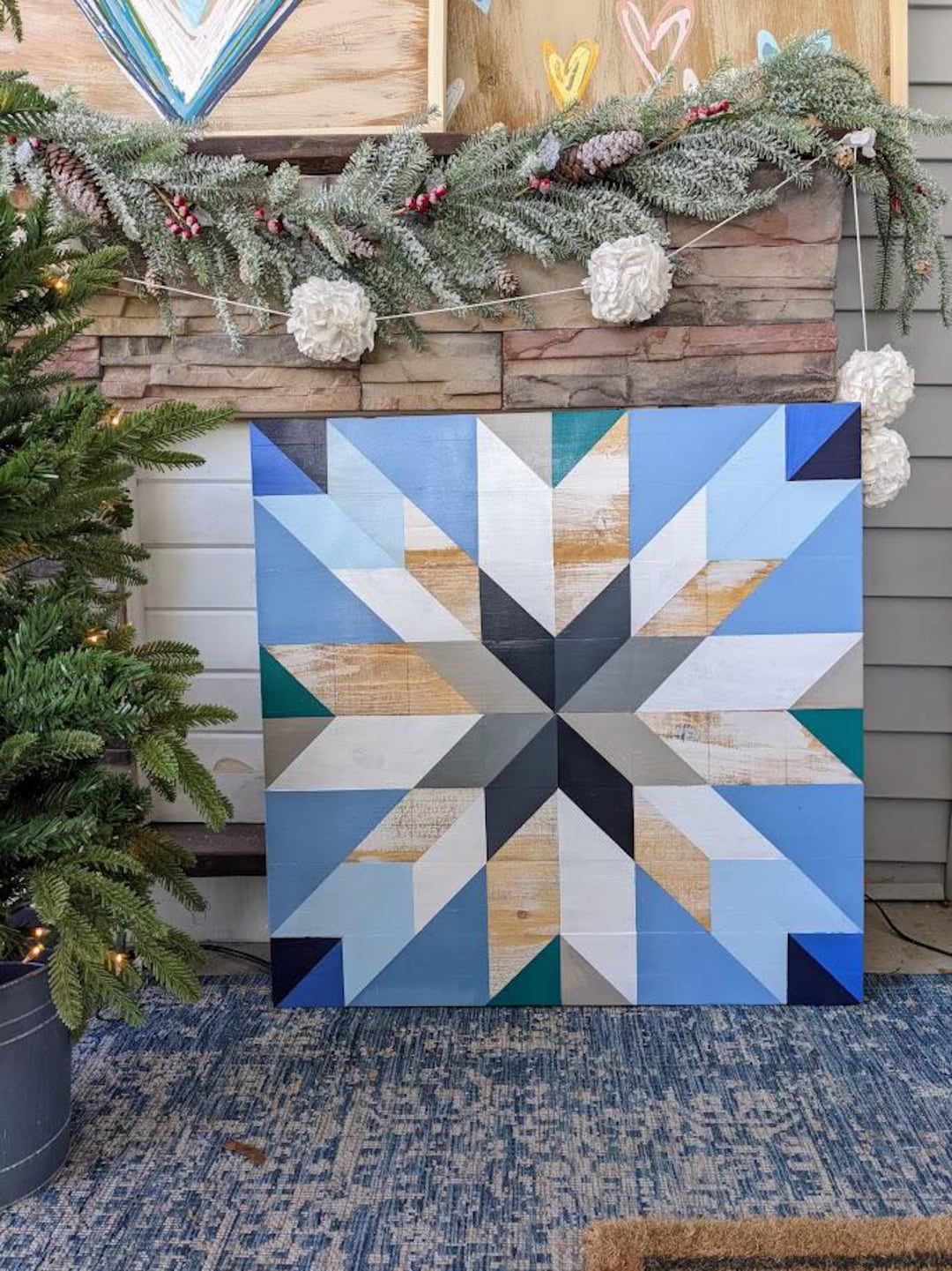 Blue Barn Quilt Pattern, Barn Quilt Pattern, Barn Quilt Instructions ...