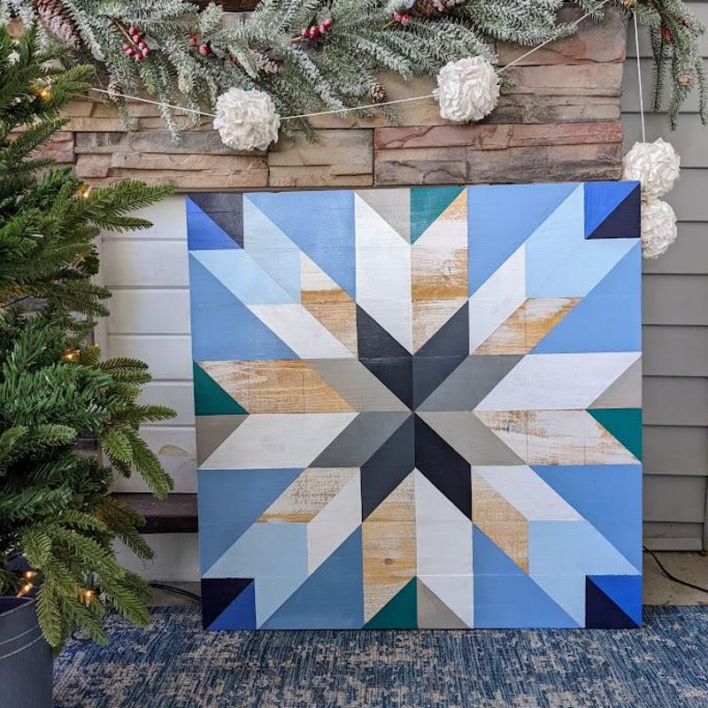 Blue Barn Quilt - Etsy