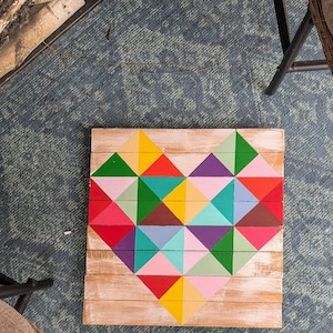 Colorful HEART Barn Quilt Pattern, Barn Quilt Pattern, Barn Quilt ...